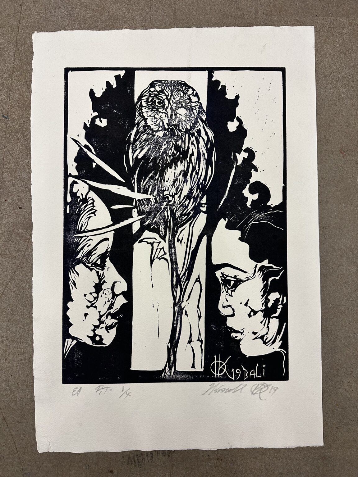 Hans Krull - Linoleums Tryk - Grisk